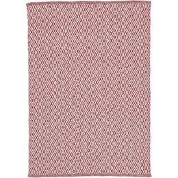 CarpetFine Teppich &raquo;Frida 202&laquo; rechteckig 7 mm H&ouml;he Wendeteppich, 100% recyceltem Material (PET), Flachgewebe, Sisal Optik rot Polyester