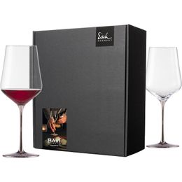 EISCH GERMANY Rotweinglas &raquo;RAVI PLATIN, Made in Germany&laquo; in Handarbeit veredelt mit echtem Platin, 620ml, 2-teilig transparent, platin