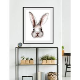 queence Bild »Aada« Hase Hasen Haustiere Kunst 1 Stk. tlg. HD Premium Poster-Druck inkl. Holzrahmen Farbe Rahmen: schwarz + Farbe Bild(er):...