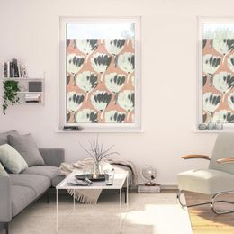 LICHTBLICK ORIGINAL Fensterfolie &raquo;Fensterfolie selbstklebend, Sichtschutz, Jumbo Flowers on salmon - Rot&laquo; 1 Stk. blickdicht glatt statisch haftend...