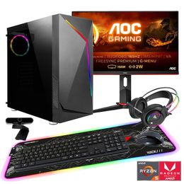 Hyrican PC-Komplettsystem »Onyx SET02352, Gaming-Headset, Mauspad und Full HD Webcam« 23, 6 ′′ AMD Ryzen 5 Radeon Graphics 16 GB RAM 1.000 GB SSD...