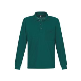 TRIGEMA Poloshirt »Langarm Poloshirt aus Baumwolle« 1 Stk. tlg. efeu M M Piqué Qualität
