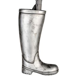 CASABLANCA BY GILDE Schirmständer »Regenschirmständer Stiefel, silber« für Regenschirme, Höhe 45 cm, Gummistiefel-Form, aus Keramik silberfarben