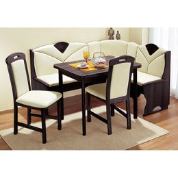Home Affaire Eckbankgruppe Set, 4 Stk. tlg. ca. 121/121 cm wenge/creme +