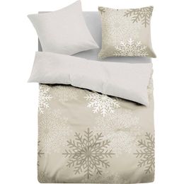 Tom Tailor HOME Wendebettwäsche »BIG SNOW in Gr. 135x200, 155x220 oder 200x200 cm, für Weihnachten« 3 Stk. tlg. Flanell kuschelig warm im Winter,...