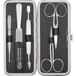 ERBE® ERBE Maniküre-Etui »Maniküre Set Bügel-Etui Serie "Piemont", schwarz, 5-tlg., Inox« Echtleder, rostfreie Instrumente, Hergestellt in...