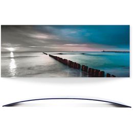Artland Wandbild »Ostsee mit Sonnenaufgang s/w« Gewässer 1 Stk. tlg. 3D Optik gebogen Farbe Bild(er): blau