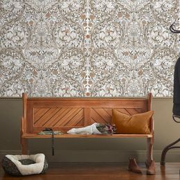 WILLIAM MORRIS AT HOME Vliestapete »African Marigold« Retro glatt 10mx52cm (ca. 5m2) Naturel B/L: 10 m m x 2,5 m m