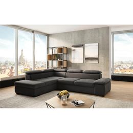 Sit & More sit&more Ecksofa &raquo;Alcudia L-Form&laquo; mit Armteilverstellung, optional Kopfteilverstellung und Bettfunktion grau 100% Polyester