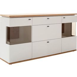 MCA furniture Sideboard »Matadi Sideboard« 1 Stk. tlg. Sideboard, Weiß, Holzabsetzung, 2 Türen, Schubkästen, B:180cm Soft White 0