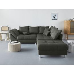 Collection AB Ecksofa »(Spar-Set) Innsbruck L-Form und Hocker« Ecksofa und Hocker, Recamiere links oder rechts montierbar flaschengrün