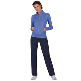TRIGEMA Jogginganzug »Freizeitanzug mit Kristallsteinen« 2 Stk. tlg. lavendel XL XL Elastischer Feinripp