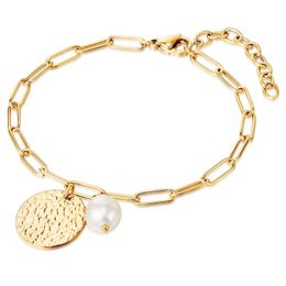 Valero Pearls Gliederarmband »VP783« mit Süßwasser-Zuchtperle gelbgold none Armband für Damen