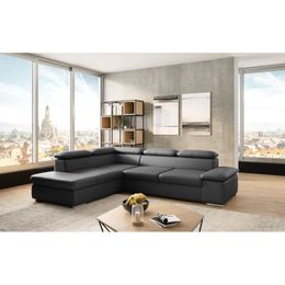 Sit & More SIT&MORE Ecksofa »Valentine L-Form, B: 272 cm« mit Arm- & Kopfteilverstellung, optional mit Bettfunktion schwarz