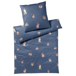 Elegante Bettwäsche »Bunnies« 2 Stk. tlg. angenehmes Hautgefühl Mitternachtsblau Obermaterial: 100% Baumwolle B/L: 155 cm x 220 cm