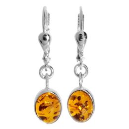 OSTSEE-SCHMUCK Paar Ohrh&auml;nger &raquo;Ohrh&auml;nger Classic 8 x 6 mm&laquo; 27x8mm Sch&ouml;ne Ohrh&auml;nger mit 8x6 mm gro&szlig;en Bernsteinen