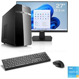 CSL PC-Komplettsystem »Speed V21117« 27 ′′ Intel Pentium Gold 16 GB RAM 1.000 GB SSD schwarz Inkl. Maus, Tastatur, WLAN 300 MBit/s, USB 3.2 Gen1,...