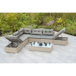 Merxx Gartenlounge-Set »Manzano« 7 Stk. tlg. inkl. Auflagen natur +
