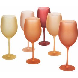 VILLA D'ESTE Weinglas »Happy Hour Sunset« Gläser-Set, 6-teilig, Inhalt 550 ml orange/rot/gelb