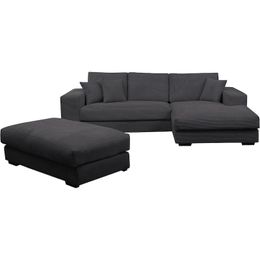 WERK2 Polstergarnitur »Eden L-Form + Hocker. Mega Couch Breite 286cm, Cord« Set, Design Ecksofa + Hocker in Cord mit besonders weichem Sitzkomfort...