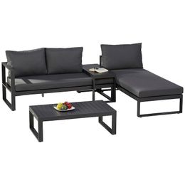 Best Gartenlounge-Set »Navarino« 4 Stk. tlg. 4-tlg. Lounge-Gruppe Navarino anthr anthrazit + Obermaterial: 100% Polyacryl
