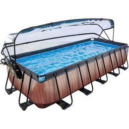 EXIT Framepool &raquo;inkl. multifunktionaler Poolabdeckung&laquo; BxLxH: 250x540x100 cm, Sandfilter- und W&auml;rmepumpe, Sicherheitsleiter braun &Oslash;/B/H/L: Breite...