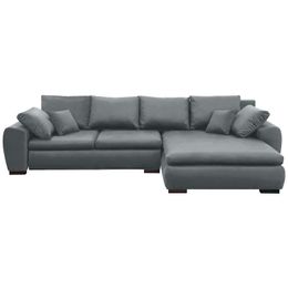 Home Affaire Ecksofa »Cara Mia L-Form, B: 325 cm« mit 4 Zierkissen, optional Bettfunktion & Bettkasten grau