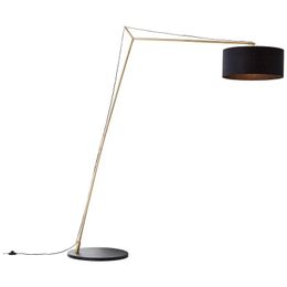 Brilliant Bogenlampe &raquo;Annice&laquo; E27 H&ouml;he 193cm, Ausl. 160cm, E27, schwarz/messingfarben geb&uuml;rstet schwarz matt/messingfarben geb&uuml;rstet