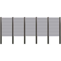 TETZNER & JENTZSCH Sichtschutzelement &raquo;ROUNDROCK 3&laquo; Satiniertes Glas in Aluminiumpfosten grau Aluminium, Glas