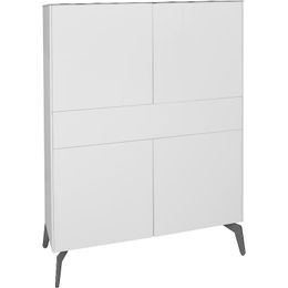 Mäusbacher MÄUSBACHER Highboard »Imola TOPSELLER!« OTTOs Choice, Highboard, Breite 121 cm, mit Glasfront und Glasoberplatte kreidegrau matt lack / glas...