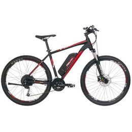 FISCHER BIKE FISCHER FAHRRAD »MONTIS EM 1726 422« 10 Gang Kettenschaltung Heckmotor Pedelec, Elektrofahrrad für Damen u. Herren, MTB schwarz rot