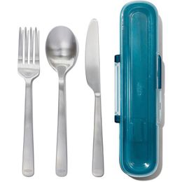 OXO GOOD GRIPS Besteck-Set mit Aufbewahrungsbox blau, silberfarben