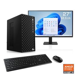 CSL PC-Komplettsystem »Mystic V24113« 27 ′′ AMD Ryzen 5 16 GB RAM 1.000 GB SSD schwarz Inkl. 27 Zoll Full-HD Monitor, Maus, Tastatur, 300 MBit/s...