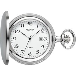 Regent Uhren REGENT Taschenuhr &raquo;P734-19507749&laquo; Quarzuhr, Herrenuhr, Datum, Acrylglas, Geschenkidee edelstahlfarben Klassische Herrentaschenuhr