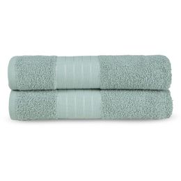 Good Morning Badet&uuml;cher &raquo;Uni&laquo; Baumwolle, Walkfrottee, Bord&uuml;re, 500 GSM, Einfarbig, Ohne Aufh&auml;ngung Sage gr&uuml;n Obermaterial: 100% Baumwolle B/L: 70...