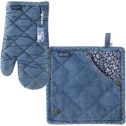 LAURA ASHLEY BLUEPRINT COLLECTABLES Topfhandschuhe »Sweet Allysum« mit Sweet Allysum Dekor jeansblau