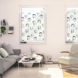 LICHTBLICK ORIGINAL Fensterfolie &raquo;Fensterfolie selbstklebend, Sichtschutz, Faces - Schwarz&laquo; 1 Stk. blickdicht glatt statisch haftend schwarz B/L:...