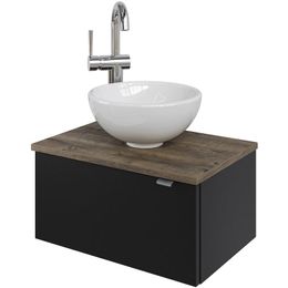 SAPHIR Waschtisch »Serie 6915 Waschschale mit Unterschrank für Gästebad, Gäste WC« Keramik-Aufsatzbecken, Waschtischplatte, Waschtischunterschrank,...
