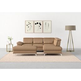 Sit & More SIT&MORE Ecksofa »Cabrio L-Form, B: 274 cm, mit Sitztiefen-, Arm- & Kopfteilverstellung« 3 Nierenkissen, Federkern, optional Bettfunktion und...