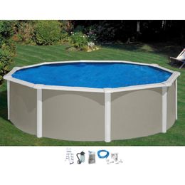 MY POOL BWT Rundpool »BELIZE 1« Höhe 132 cm, in verschiedenen Größen erhältlich grau/weiß Ø/B/H/L: 550 cm x Breite x Höhe 132 cm x Länge