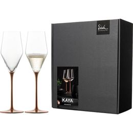 EISCH GERMANY Champagnerglas »KAYA, Made in Germany, 260 ml« in Handarbeit mit fein schimmernden Kupfer-Glasur veredelt, 2-teilig transparent, kupfer