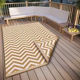 NORTHRUGS Teppich »Palma Wendeteppich« rechteckig 5 mm Höhe In-& Outdoor, Wetterfest, Balkon, Läufer, Wohnzimmer, Wasserfest ocker Obermaterial:...
