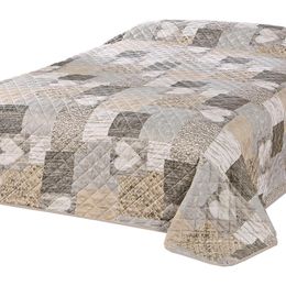 Delindo Lifestyle Tagesdecke »Herzen« Tagesdecke in Patchwork-Optik mit Herzen, OEKO-TEX zertifiziert braun Obermaterial: 100% Polyester B/L: 140...