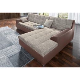 DOMO collection Ecksofa »Treviso viele Bezüge, auch in Cord, L-Form, B/T/H: 267/80/83 cm« wahlweise mit Bettfunktion, incl. Zierkissen, hochwertige...