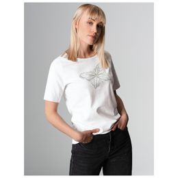 TRIGEMA T-Shirt »T-Shirt mit Schmetterling aus Strasssteinen« 1 Stk. tlg. weiss M M DELUXE-Single-Jersey