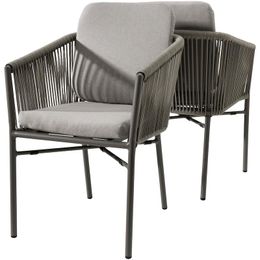 Destiny Gartensessel »LUCCA« Set, 2 Stk. tlg. Aluminium, Olefin-Rope, inkl. Auflagen, stapelbar taupe Bezug: 100% Polyester