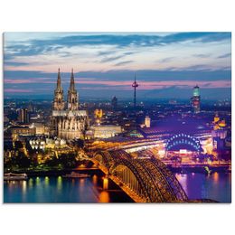 Artland Glasbild &raquo;K&ouml;ln Panorama am Abend&laquo; Deutschland 1 Stk. tlg. in verschiedenen Gr&ouml;&szlig;en blau Glas