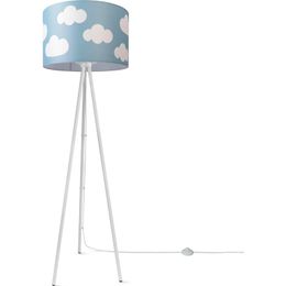 Paco Home Stehlampe »Trina Cosmo« E27 Stehlampe Kinderzimmer Stoff Lampenschirm Spielzimmer Wolken Pastell Weiß