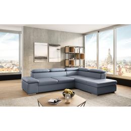 Sit & More SIT&MORE Ecksofa »Valentine L-Form, B: 272 cm« mit Arm- & Kopfteilverstellung, optional mit Bettfunktion greyblue