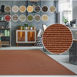 Dekowe Sisalteppich &raquo;Mara S2 mit Bord&uuml;re&laquo; rechteckig 5 mm H&ouml;he Flachgewebe, Material: 100% Sisal, Wohnzimmer, Kundenliebling orange Sisal